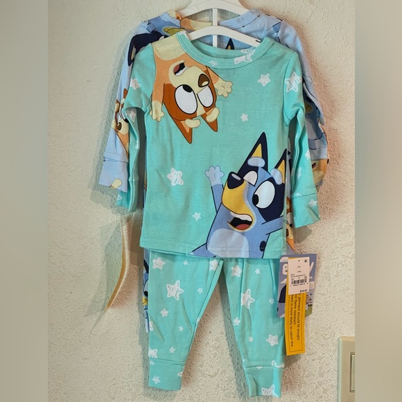 Bluey | Pajamas | Bluey Kids Pajama Set Teal And Blue 4 Pcs | Poshmark